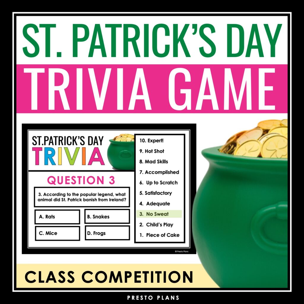 St. Patrick's Day Trivia Game - Classroom Competition Interactive ...