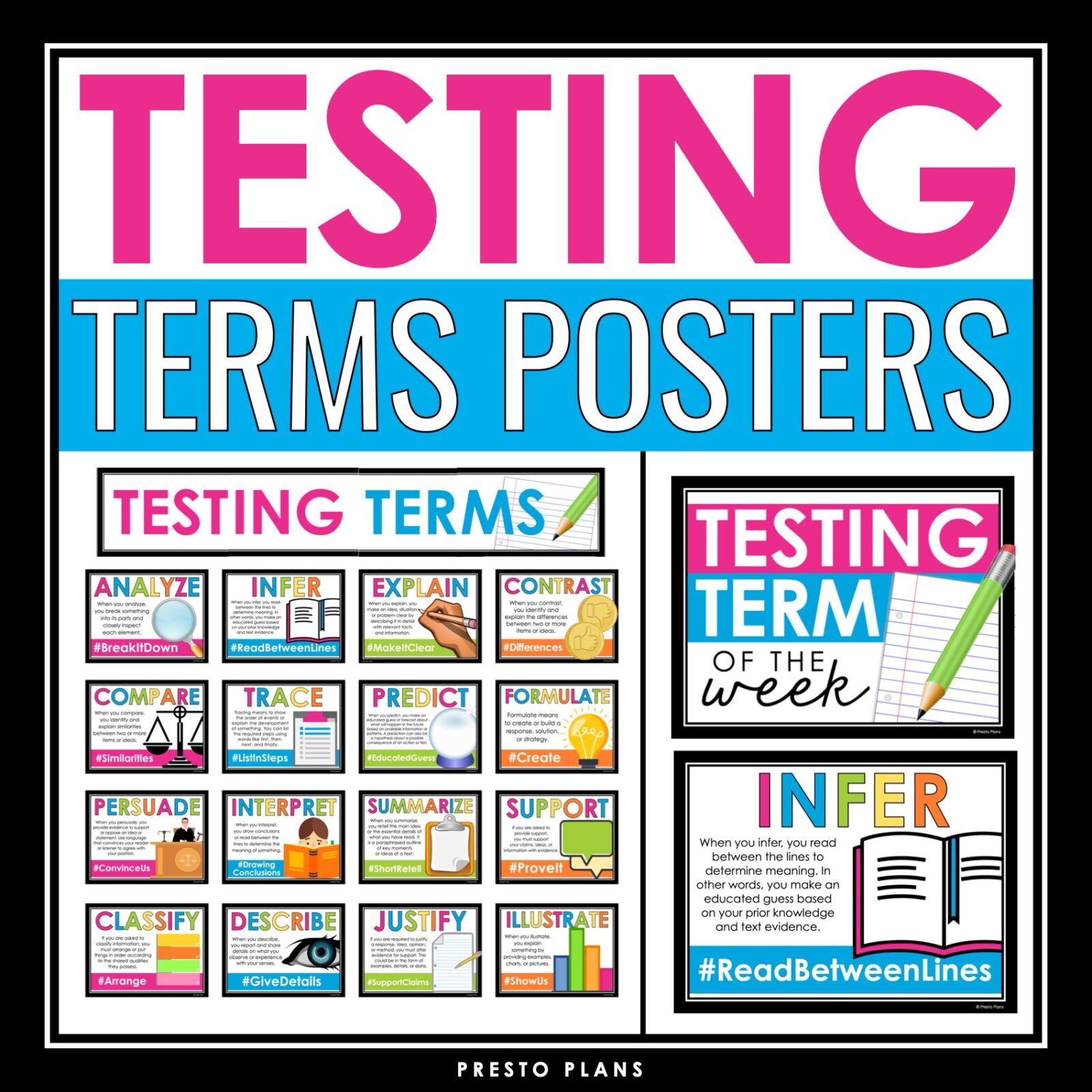 Standardized Testing Terms Posters and Activity - Test Prep Bulletin ...
