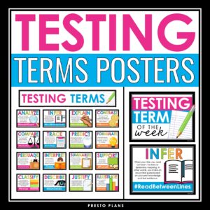 Standardized Testing Terms Posters and Activity - Test Prep Bulletin ...