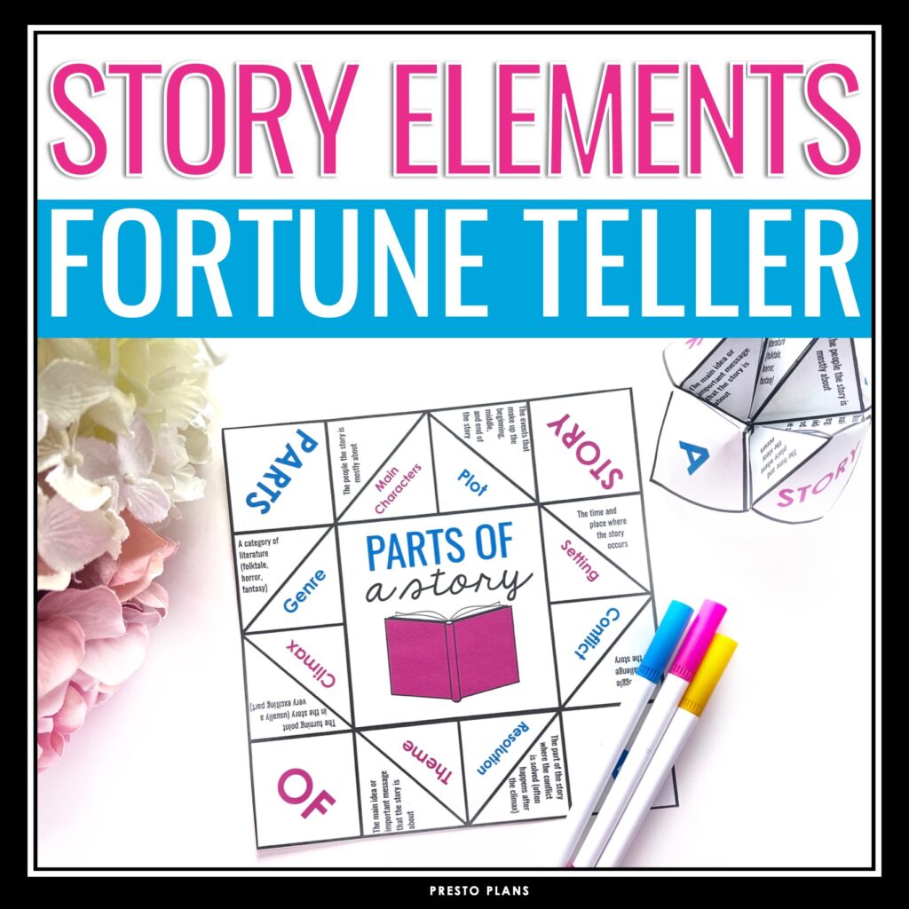 Story Elements Paper Fortune Teller Activity - Literary Devices Game ...