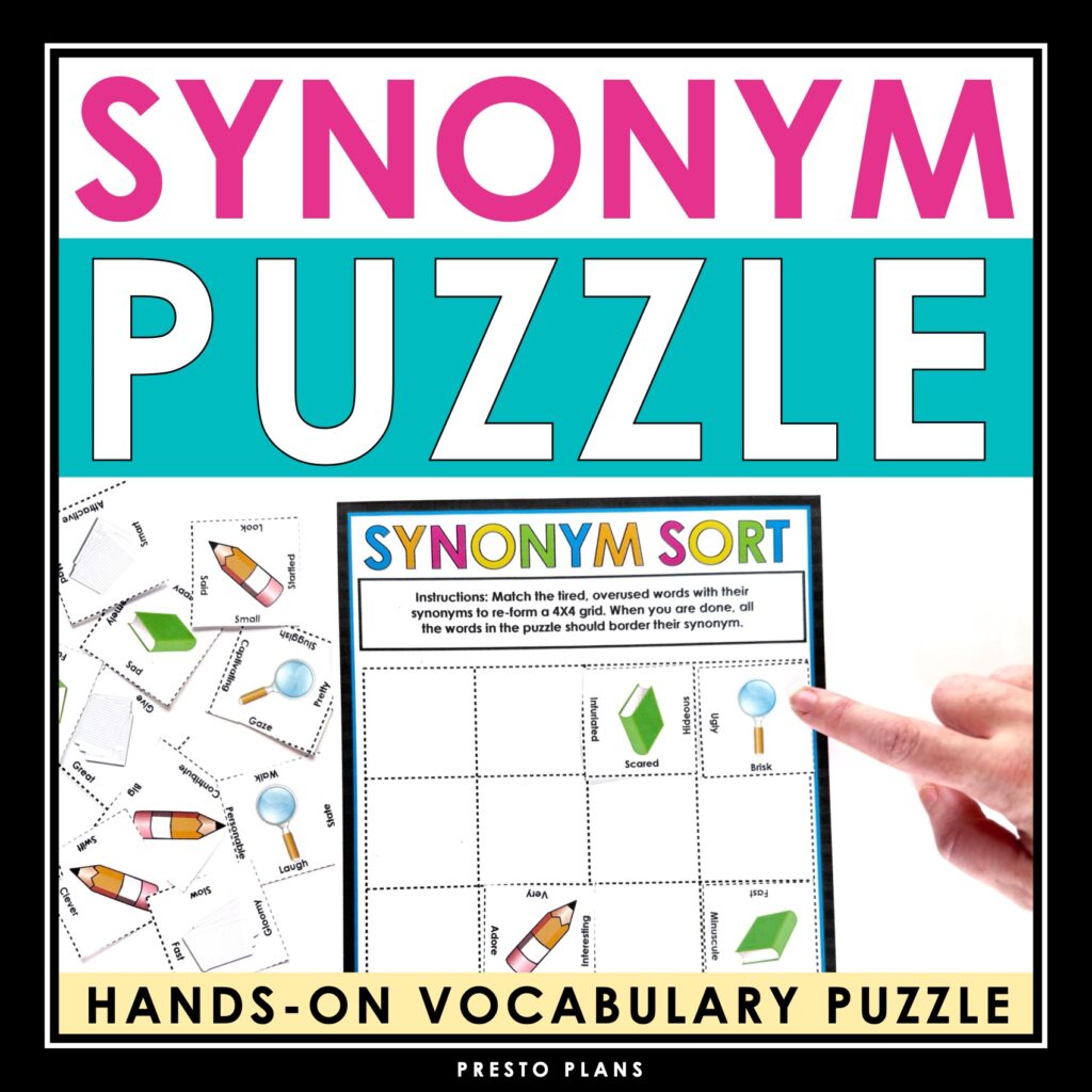 Synonym Word Choice Activity - Fun Vocabulary Puzzle Game ...