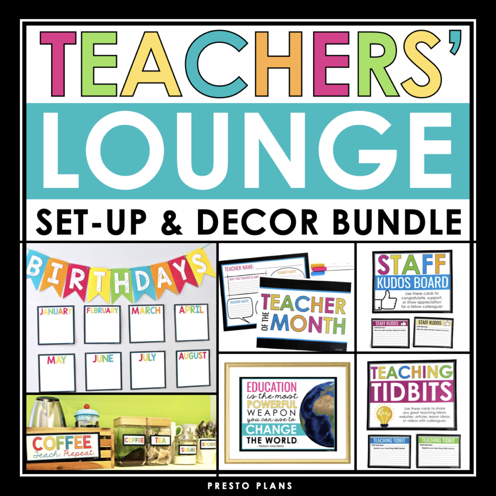 Teachers' Lounge Staff Room Set up and Decor Bundle - Posters ...