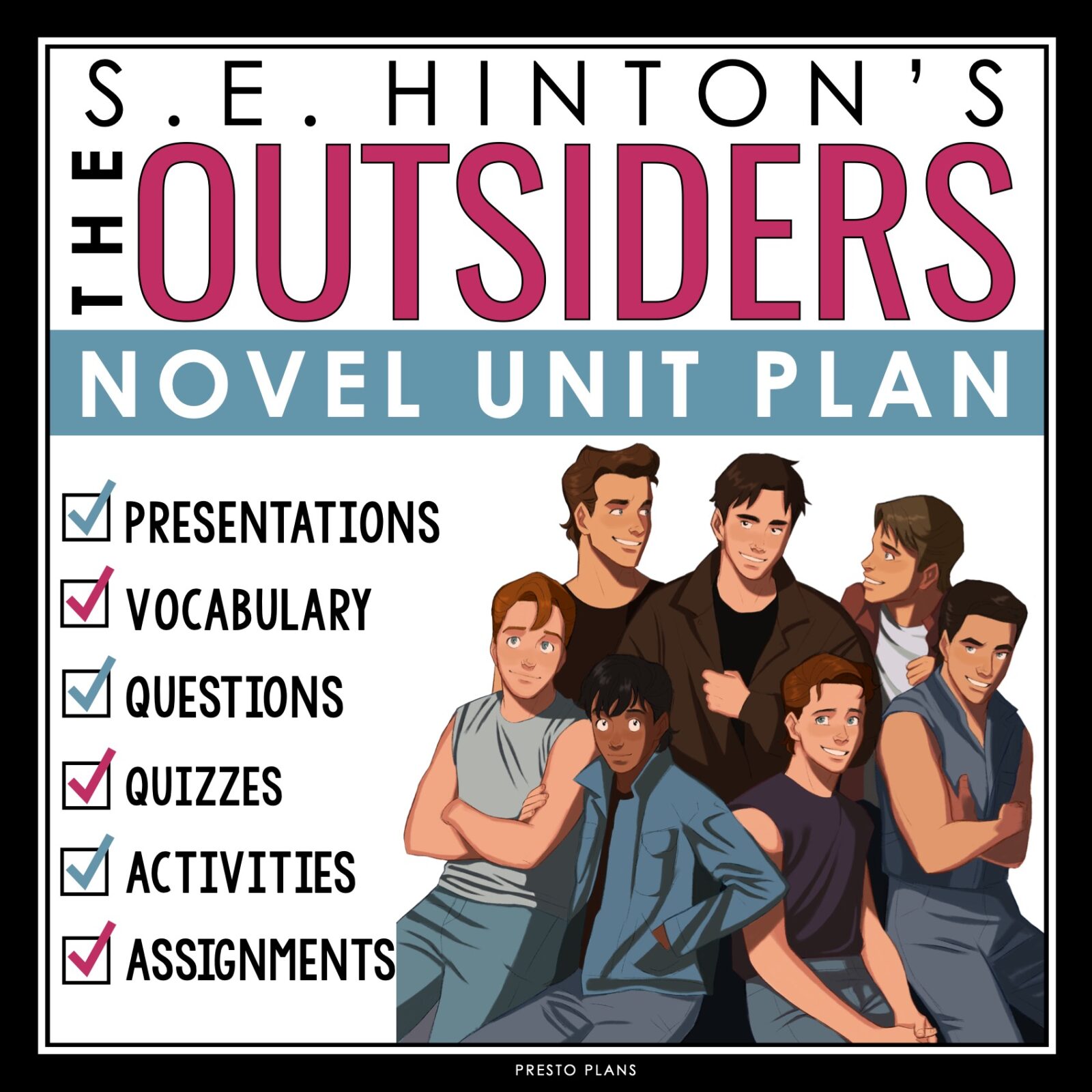 The Outsiders Unit Plan - S.E. Hinton Novel Study Reading Unit ...