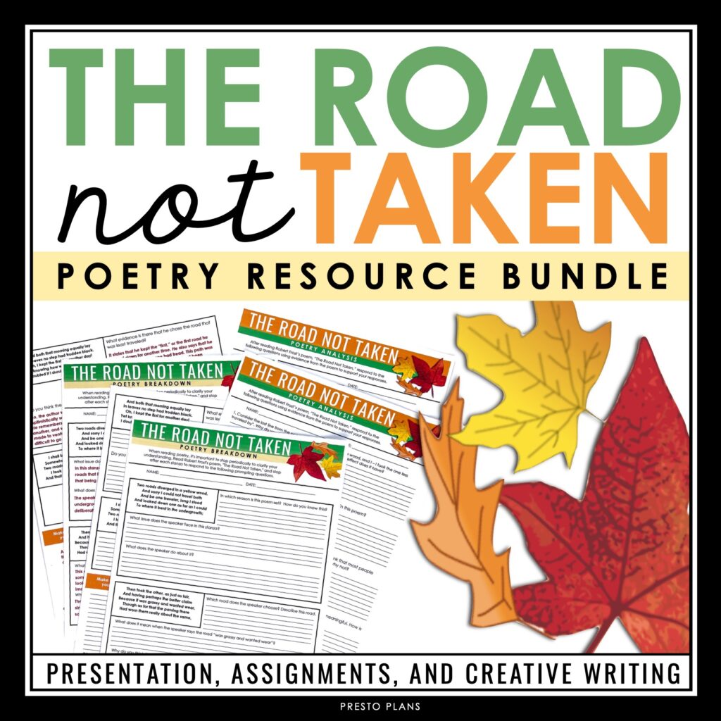 The Road Not Taken by Robert Frost Presentation, Assignments ...
