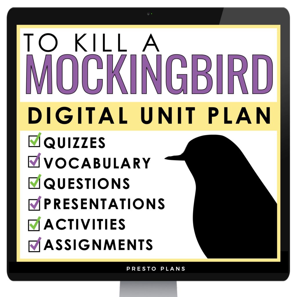 To Kill a Mockingbird Unit Plan - Harper Lee Novel Study Reading Unit ...