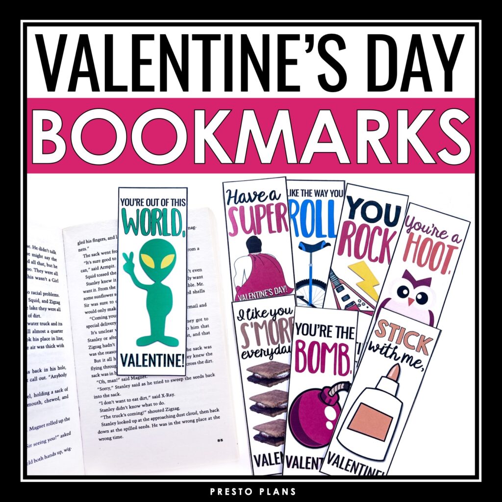 Valentine's Day Bookmarks - Funny Puns Student Gift for Valentine's Day ...