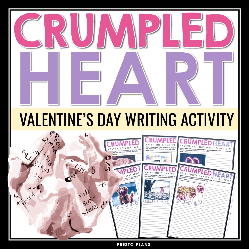 Valentine's Day Writing Activity Crumpled Heart Collaborative Writing ...