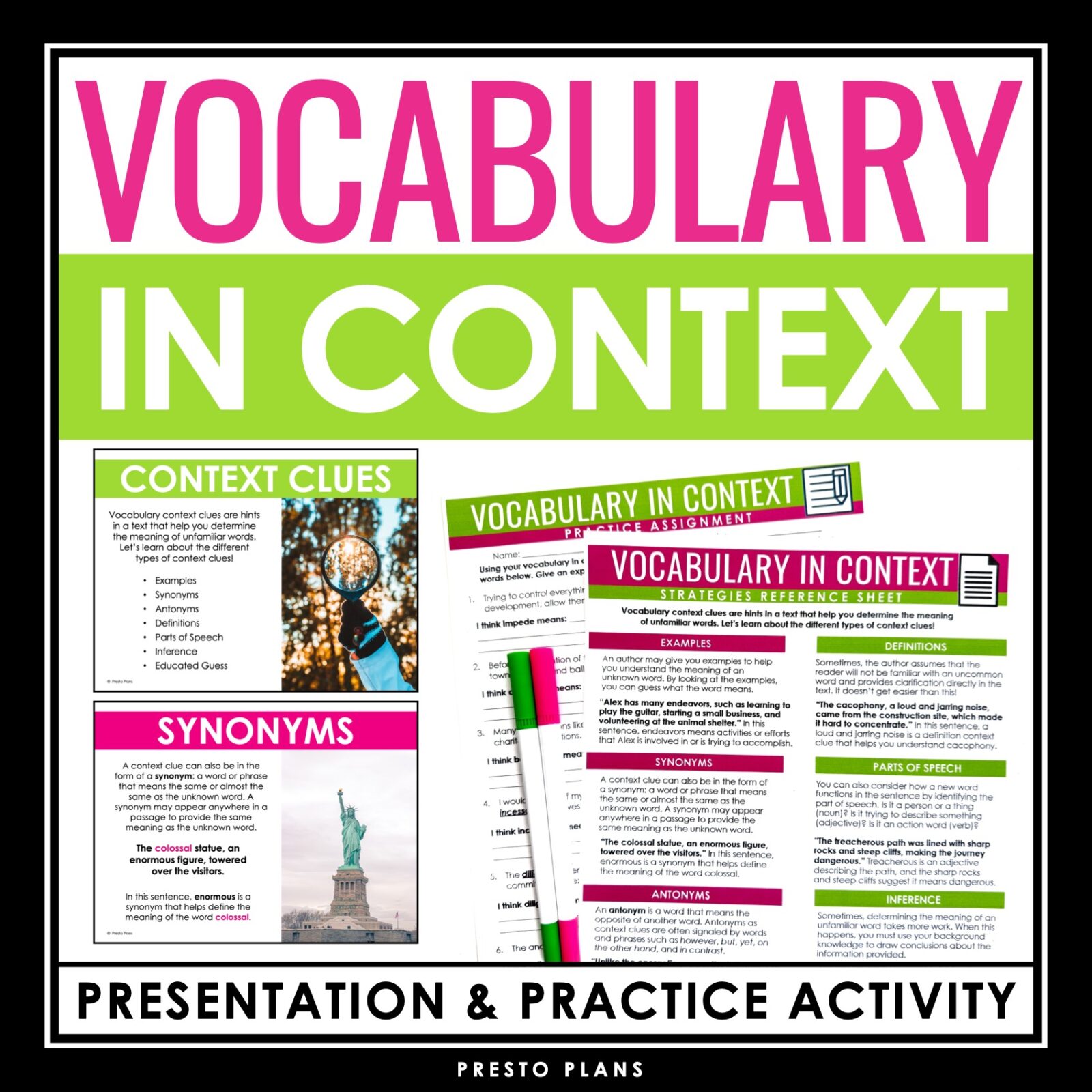 Vocabulary in Context Presentation and Assignment - Using Context Clues ...