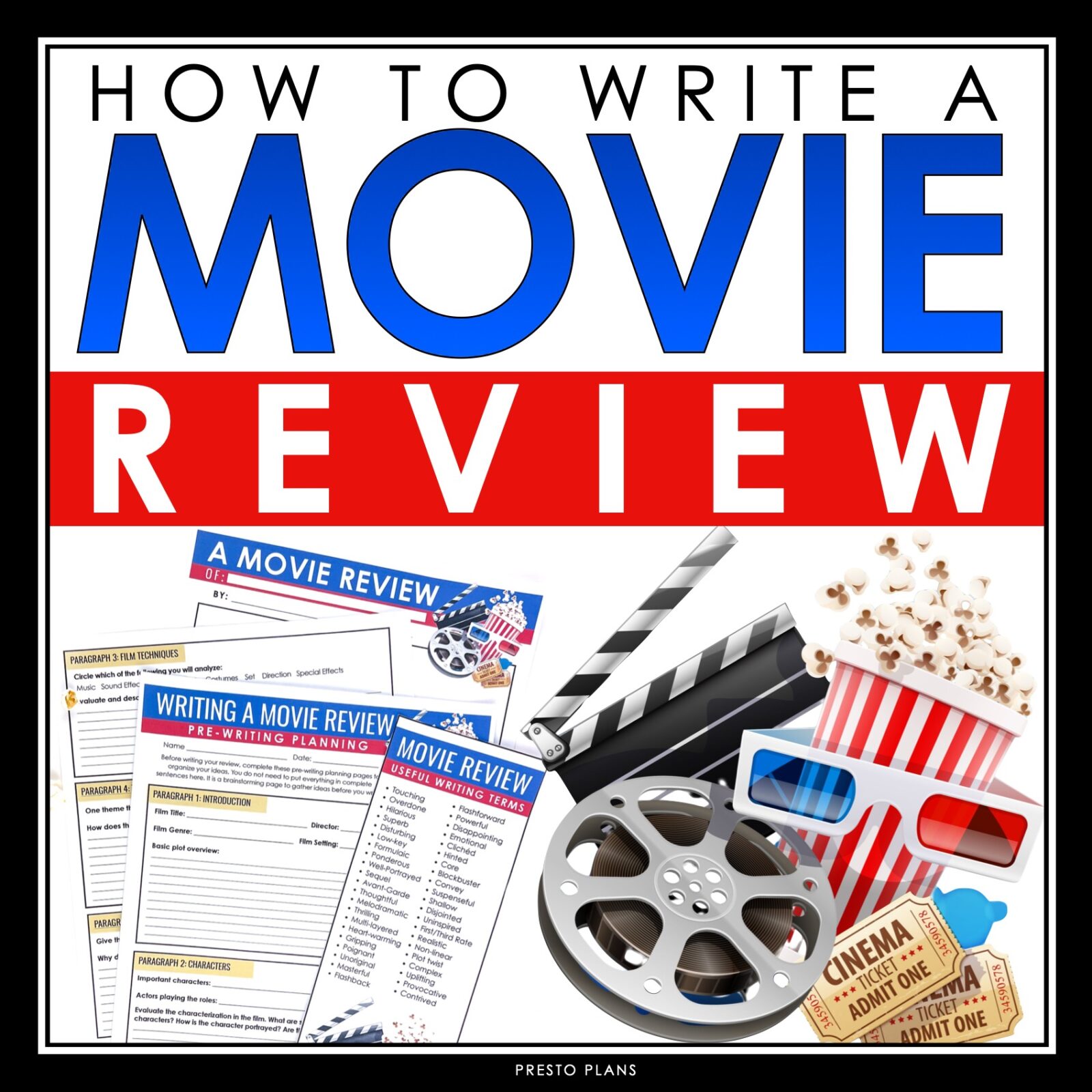 Movie Review Writing - Presentation and Activities for Writing a Film ...