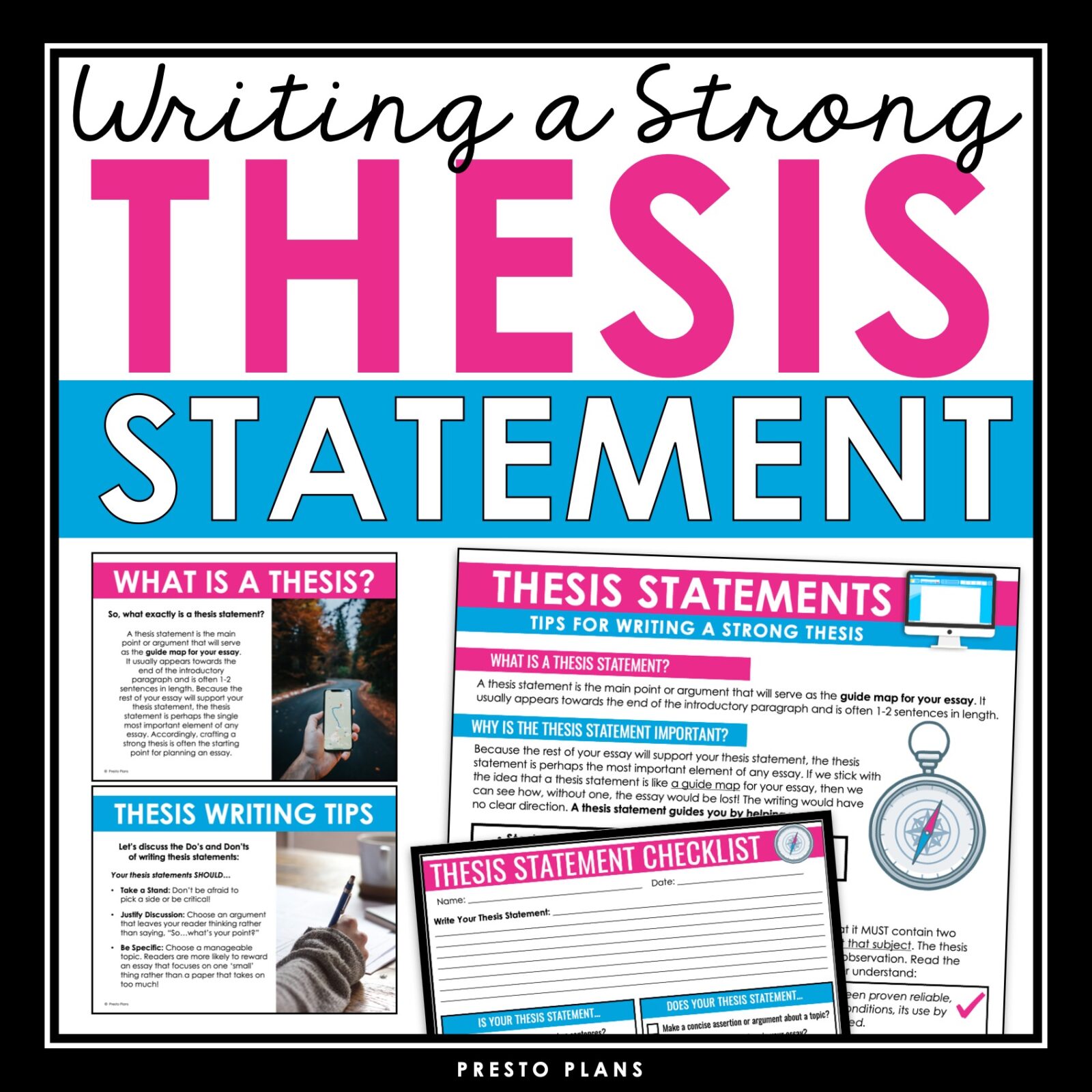 Thesis Statement Writing for Essays - Lesson Presentation, Handout ...