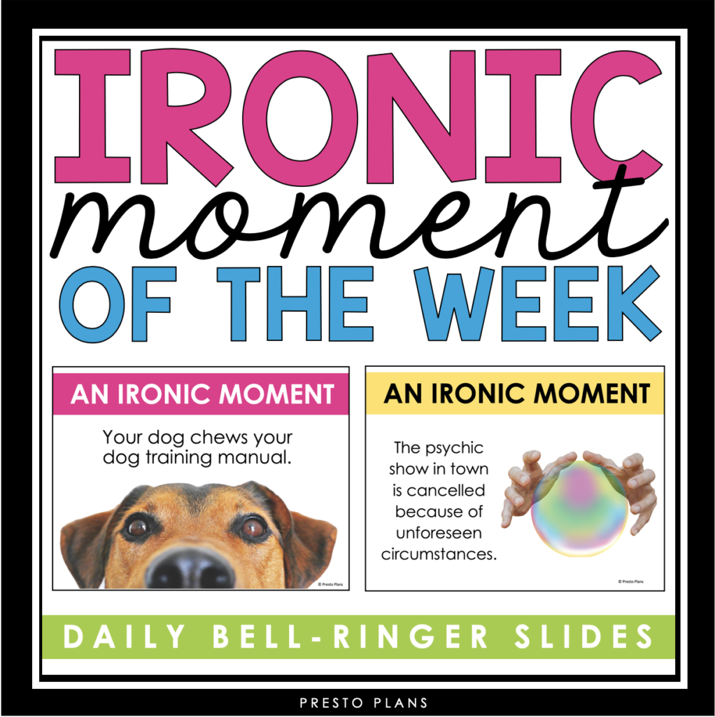 Irony Bell Ringers - Funny Situational Irony Literary Device Posters or ...