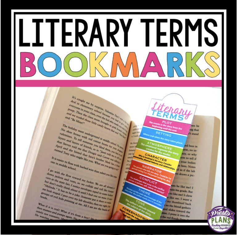 LITERARY TERMS BOOKMARKS - prestoplanners.com