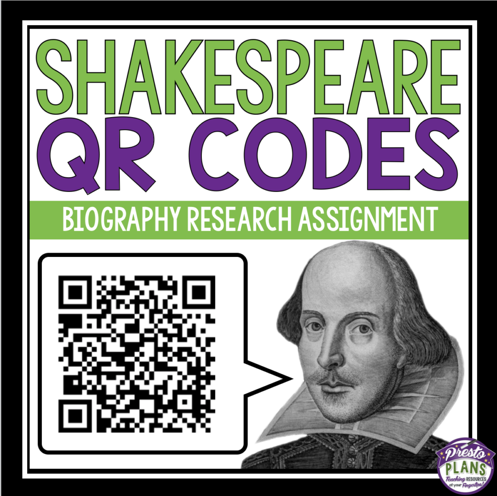 SHAKESPEARE BIOGRAPHY QR CODES - prestoplanners.com