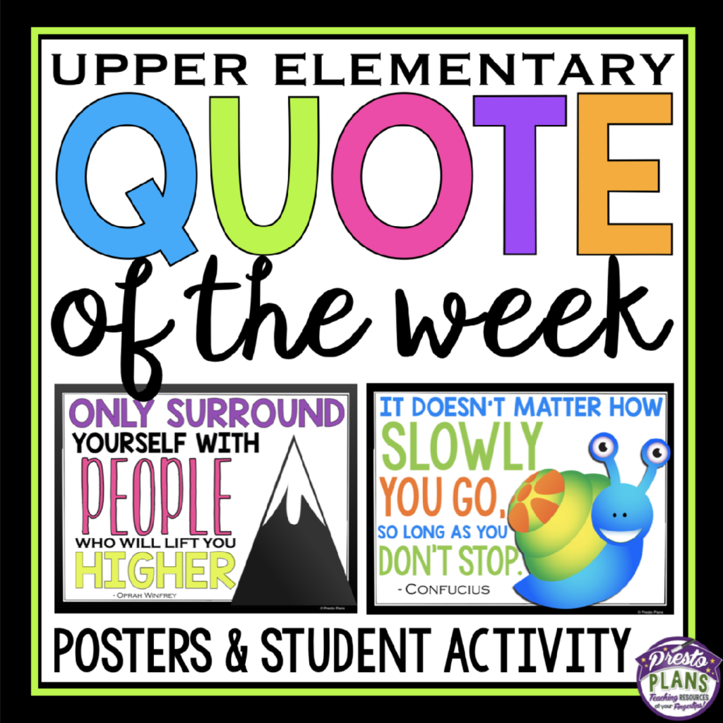 QUOTE OF THE WEEK POSTERS & ACTIVITY - prestoplanners.com