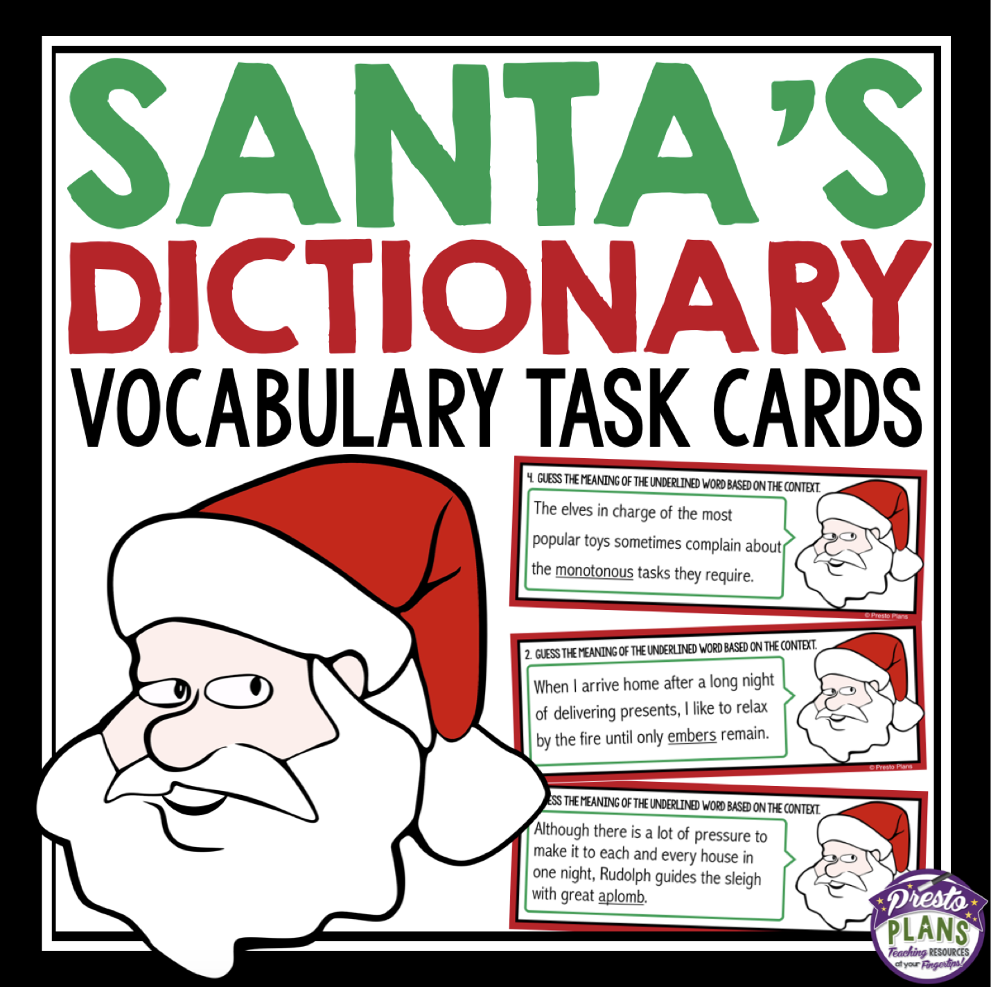 CHRISTMAS VOCABULARY TASK CARDS - prestoplanners.com