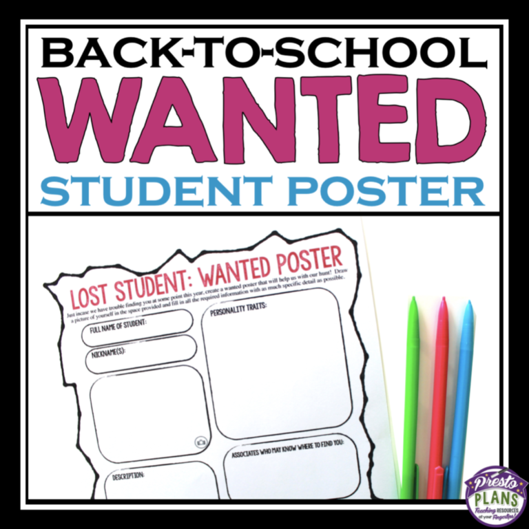 BACK TO SCHOOL WANTED POSTER - prestoplanners.com