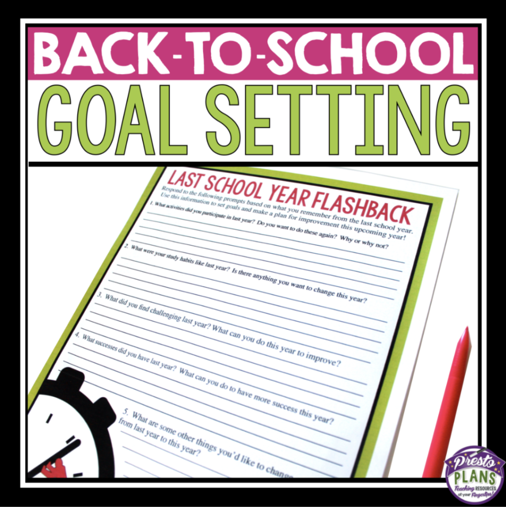 BACK TO SCHOOL GOAL SETTING - prestoplanners.com
