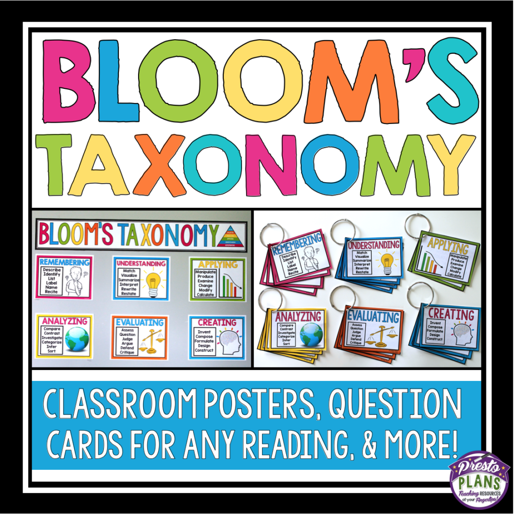 BLOOM'S TAXONOMY POSTERS, QUESTION CARDS, AND ASSIGNMENT ...