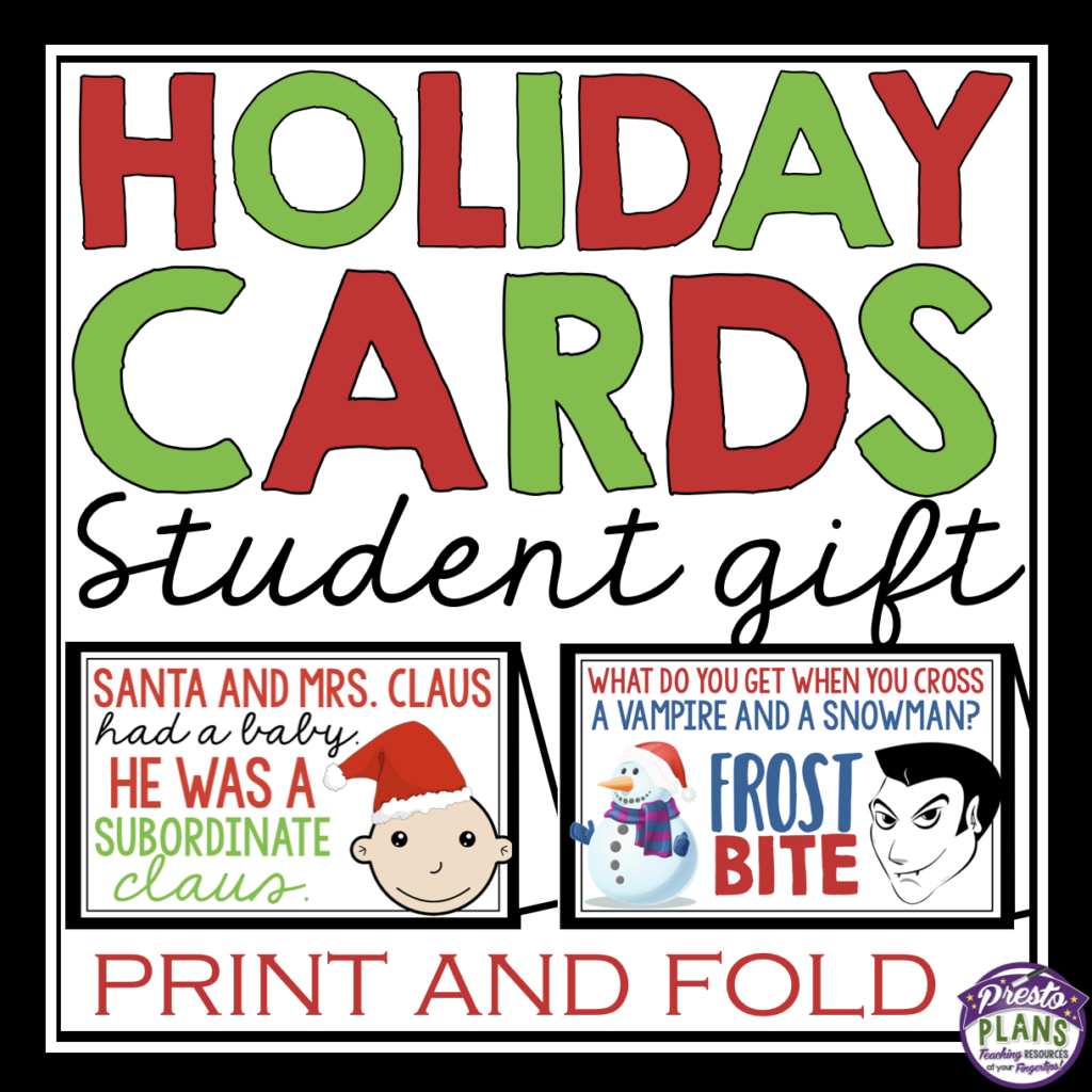 CHRISTMAS CARDS STUDENT GIFT - prestoplanners.com