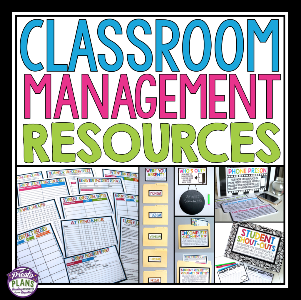 CLASSROOM MANAGEMENT RESOURCES - prestoplanners.com