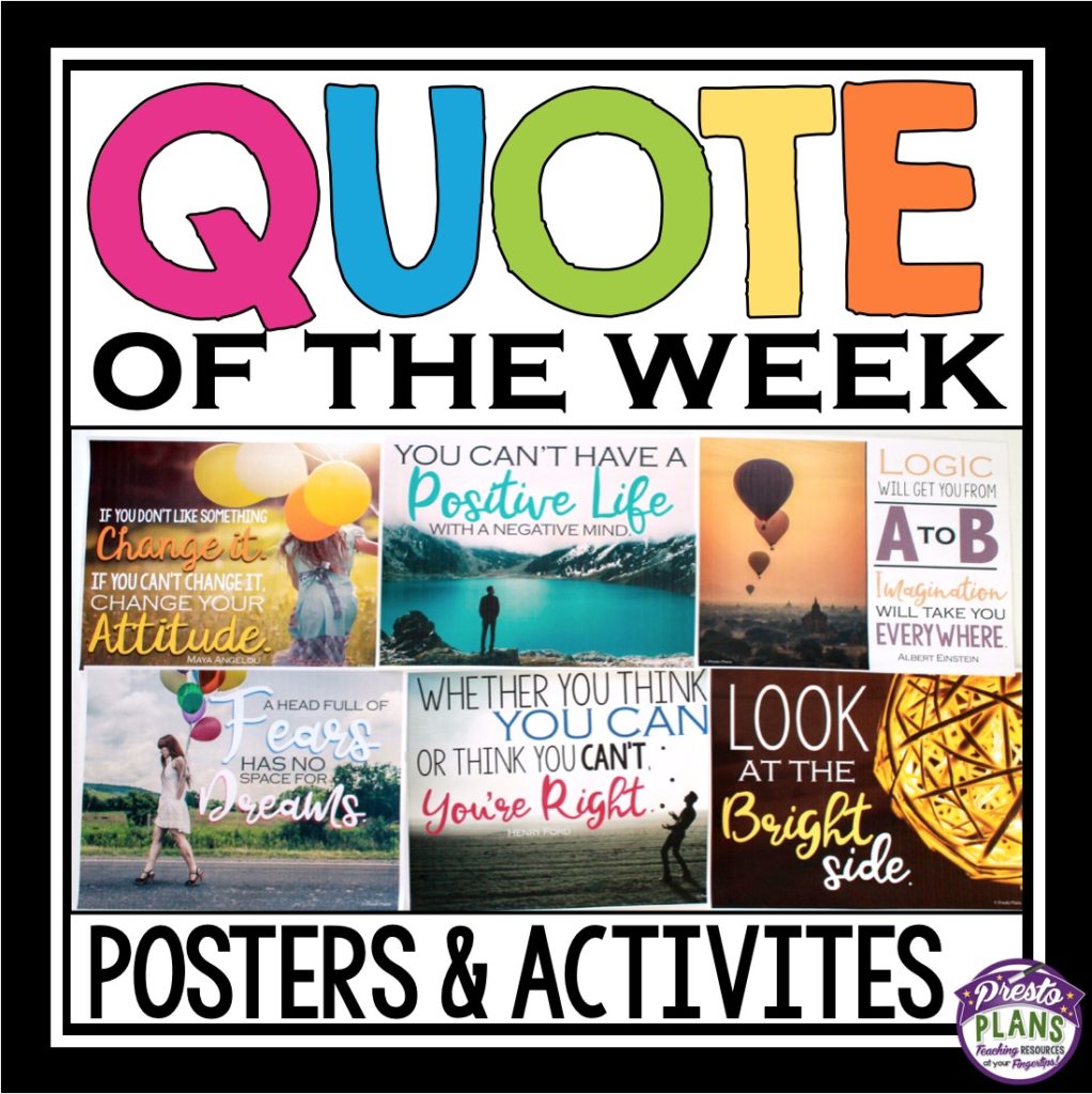 QUOTE OF THE WEEK POSTERS & ACTIVITIES - prestoplanners.com