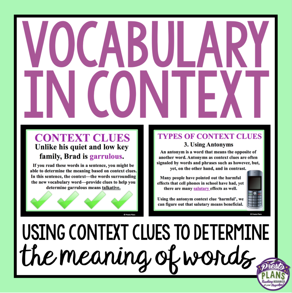VOCABULARY IN CONTEXT - prestoplanners.com