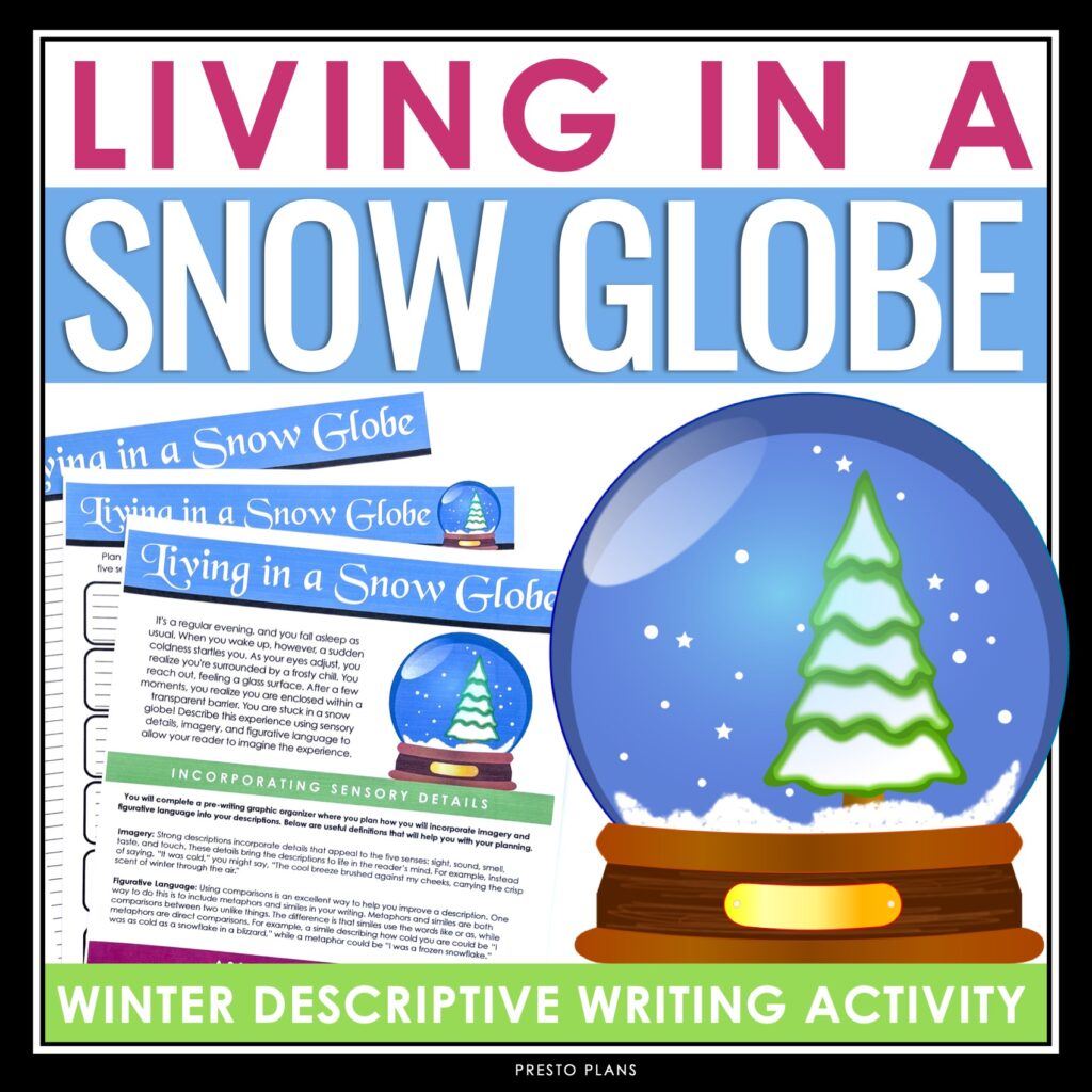 Christmas Writing Assignment - Living in a Snow Globe Holiday Writing ...
