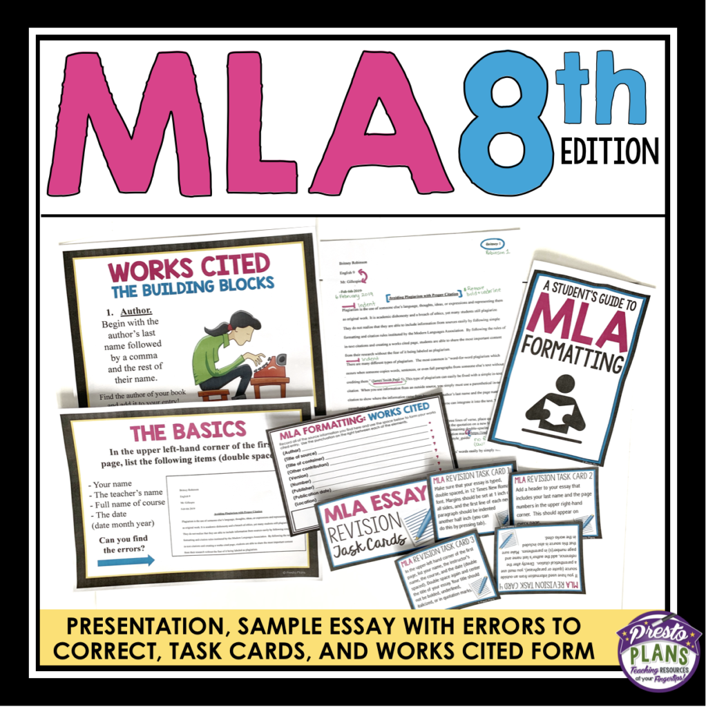 MLA FORMATTING PRESENTATION AND ACTIVITIES - prestoplanners.com