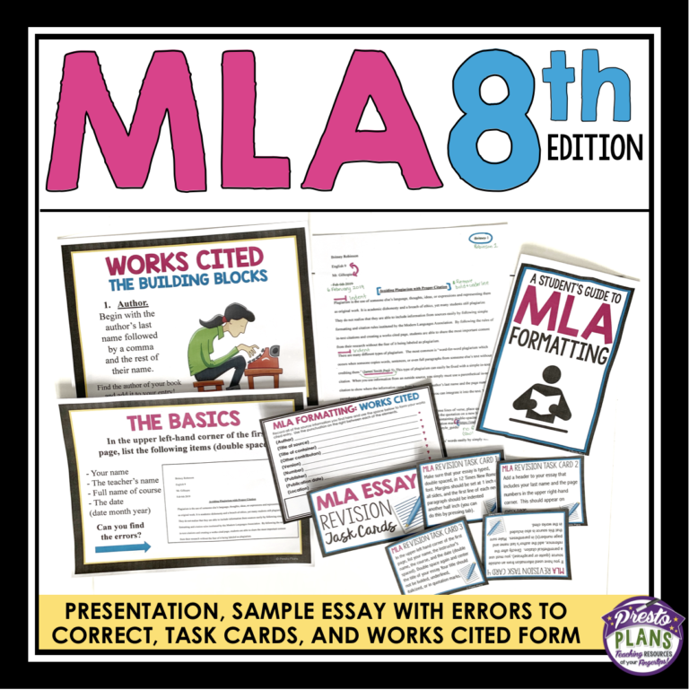 MLA FORMATTING PRESENTATION AND ACTIVITIES - prestoplanners.com