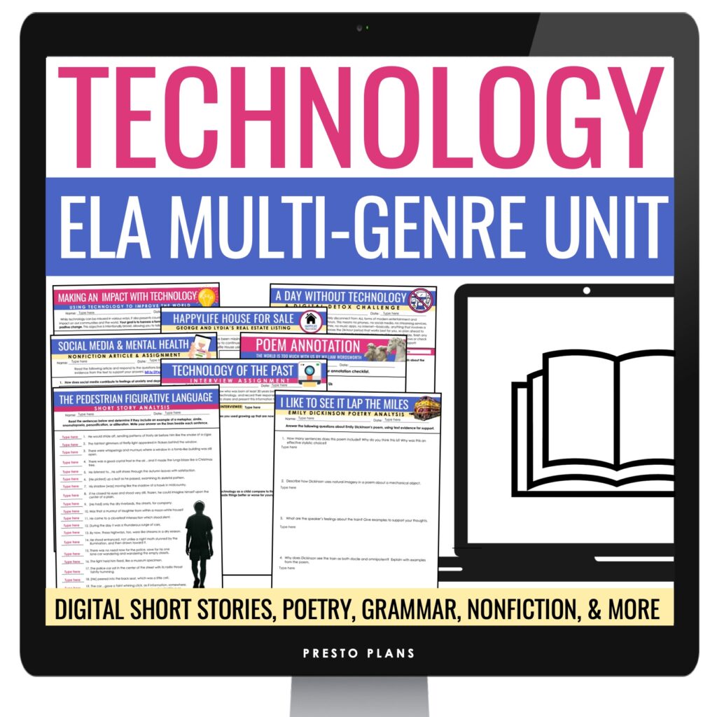 English Multi-Genre Digital Unit Technology - Short Stories, Poetry ...
