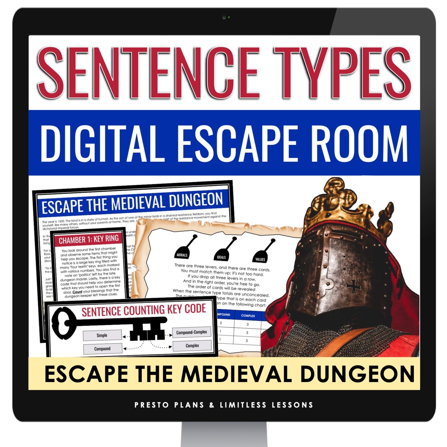 Sentence Types Escape Room Bell Ringers - Digital Sentence Structure ...