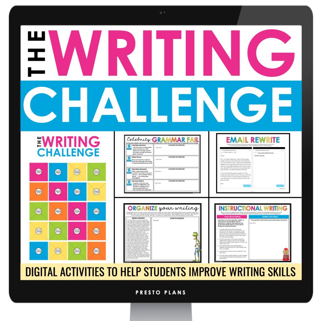 Writing Activities - Persuasive, Narrative, Expository, Descriptive ...