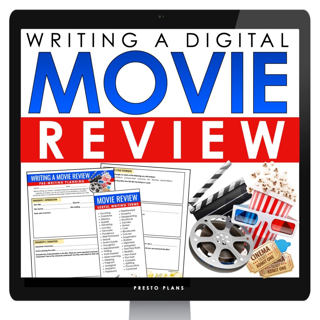 Movie Review Writing - Presentation & Activities Film Review Writing ...