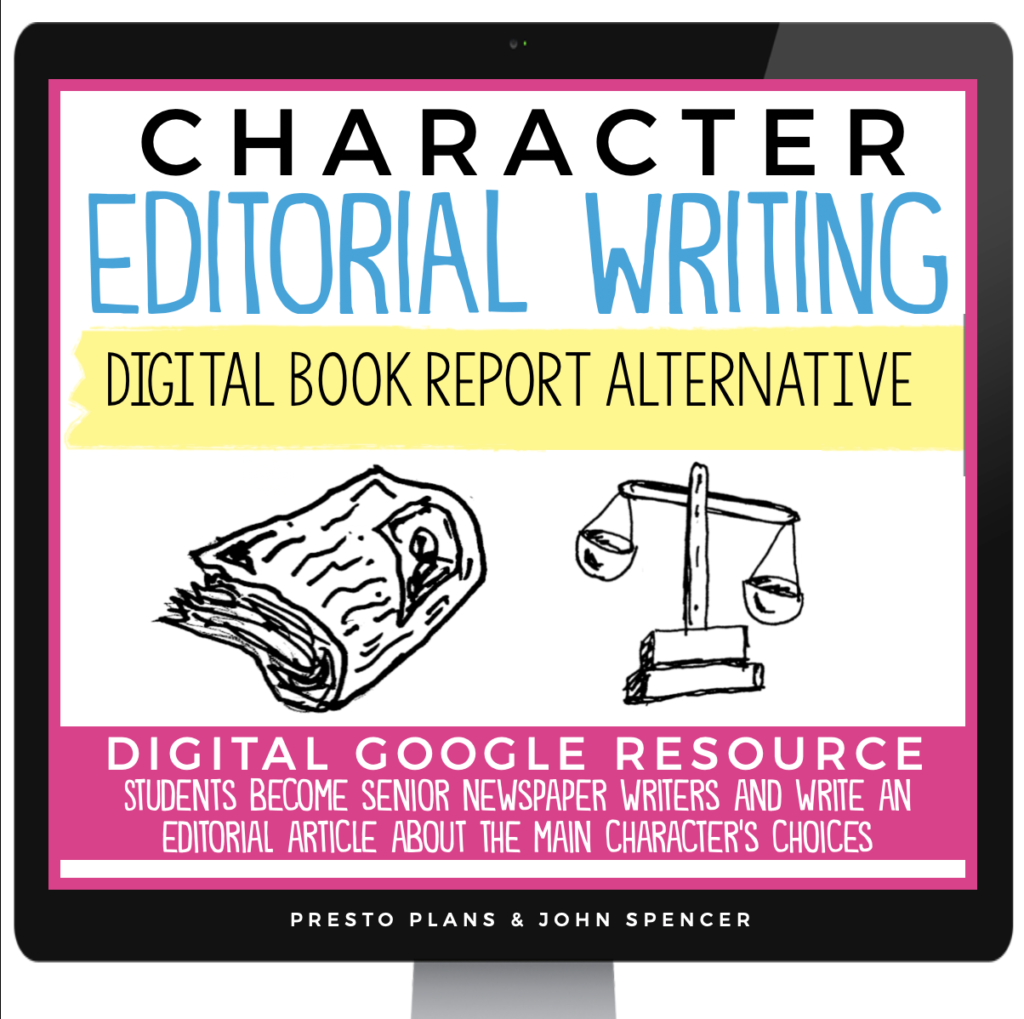 Character Editorial Article - Novel or Short Story Digital Book Report ...