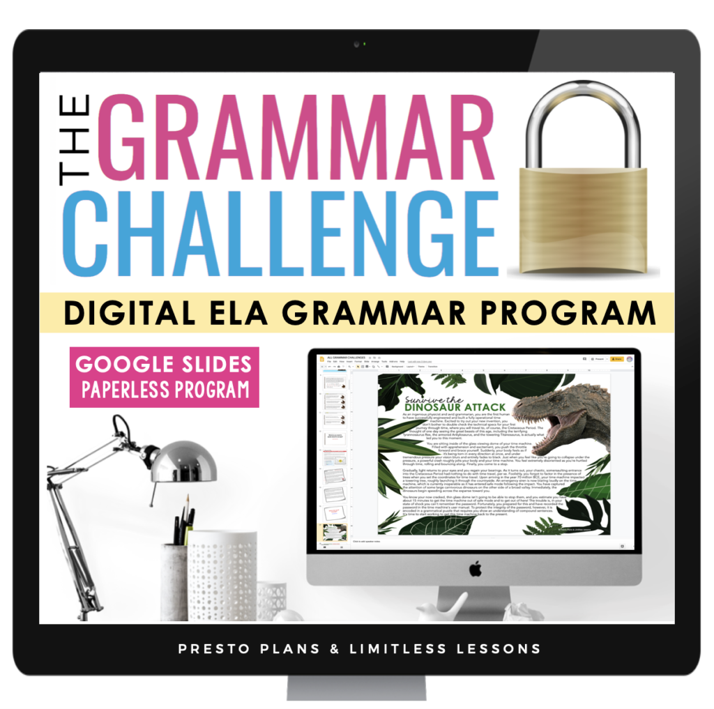 Grammar Challenge Digital Program - Lessons, Escape Room Style Games ...