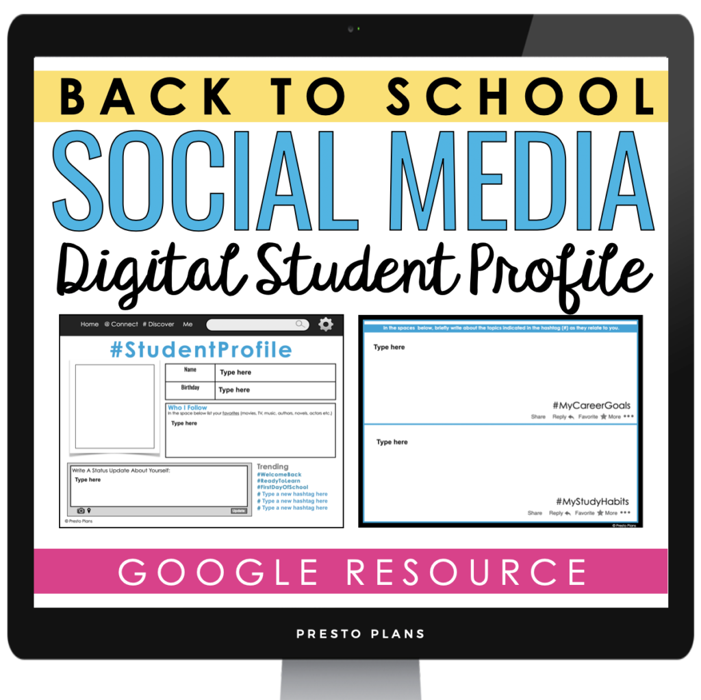 BACK TO SCHOOL DIGITAL STUDENT PROFILE (SOCIAL MEDIA) - prestoplanners.com