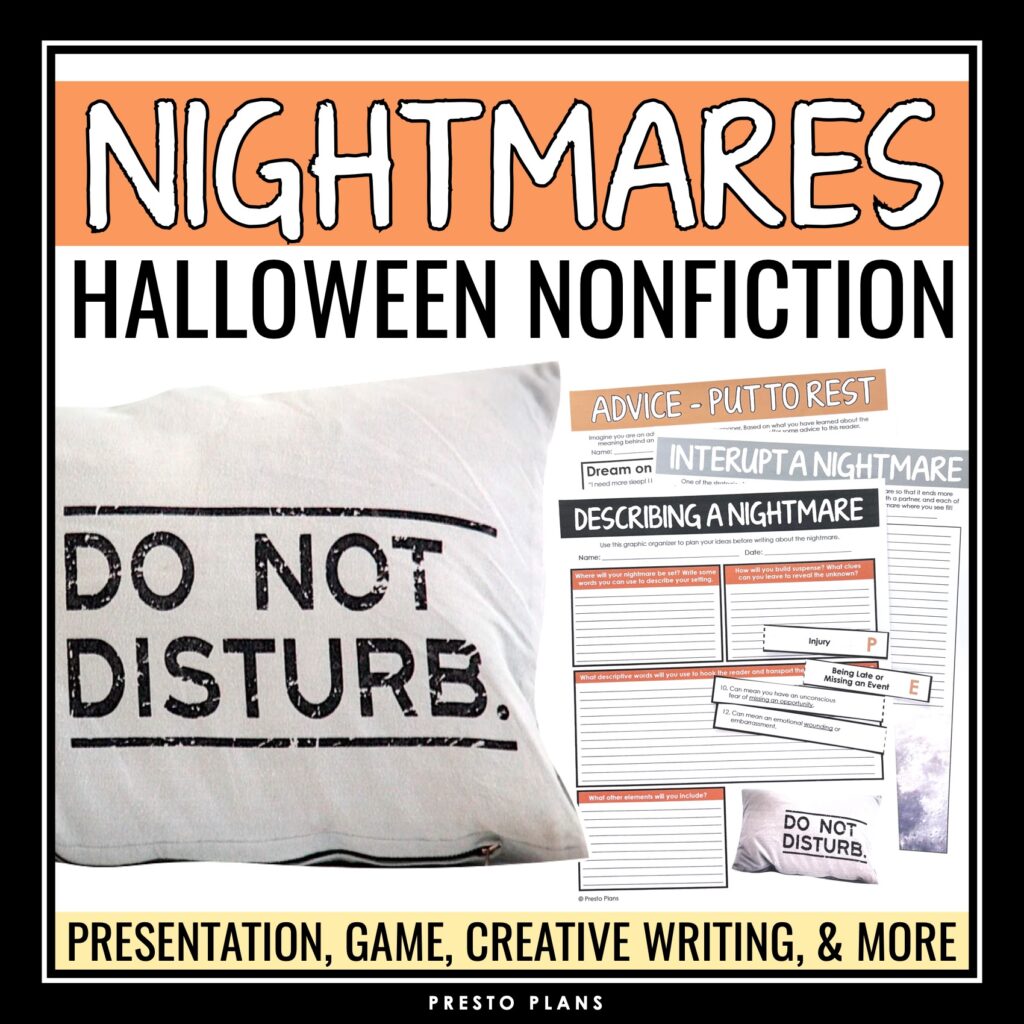 Halloween Nonfiction Assignments - Nightmares Activities and Creative ...