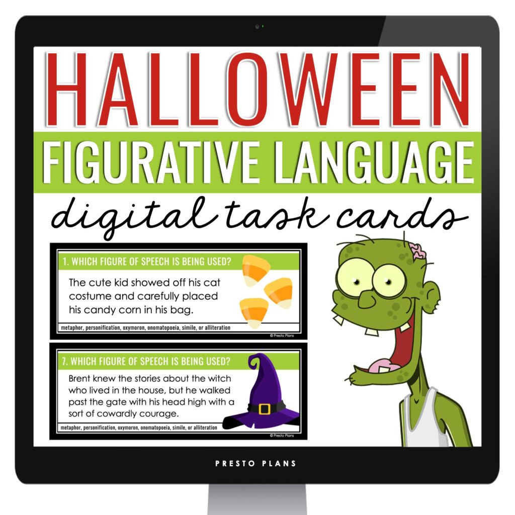 Halloween Figurative Language Activity - Literary Devices Digital Task ...