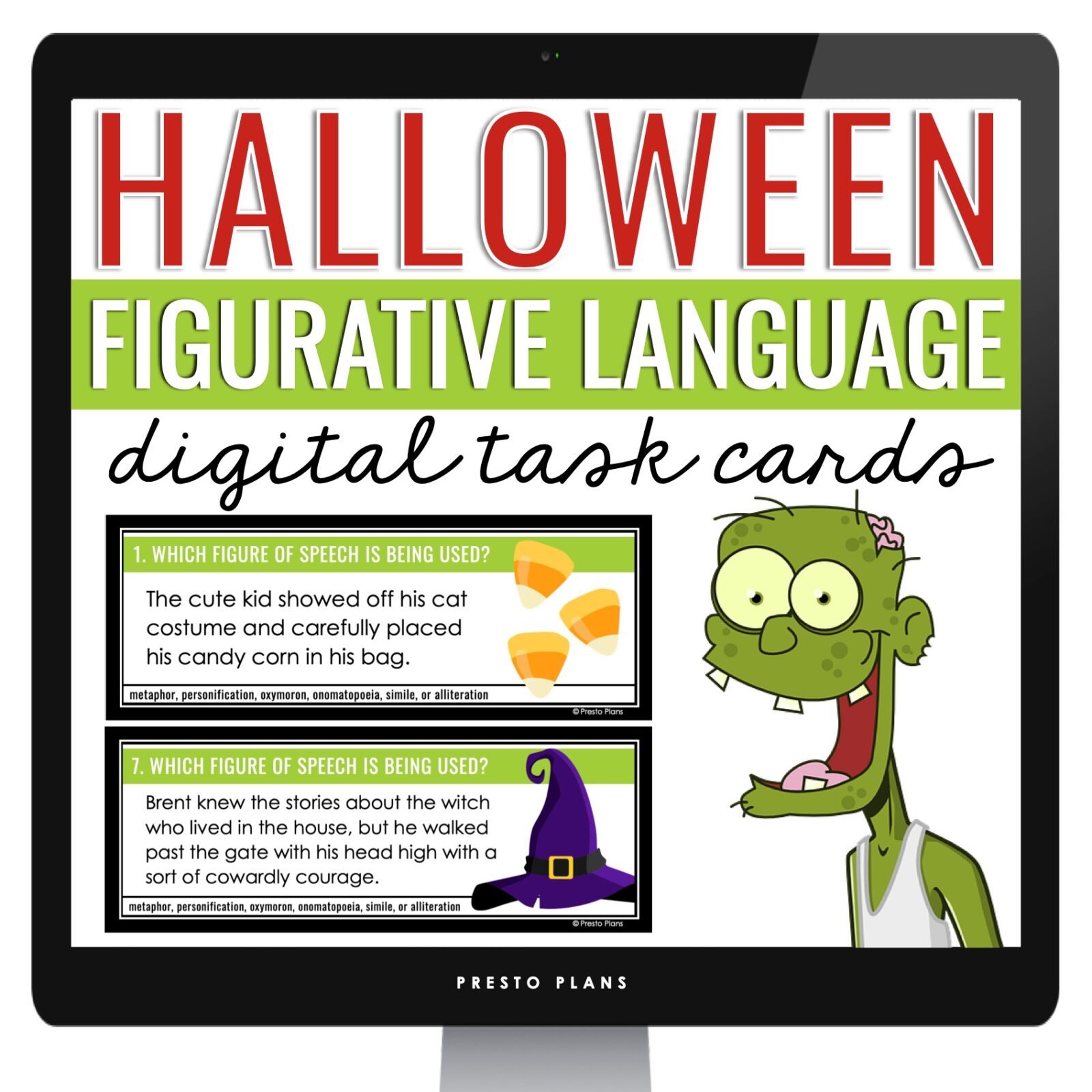 Halloween Figurative Language Activity - Literary Devices Digital Task ...
