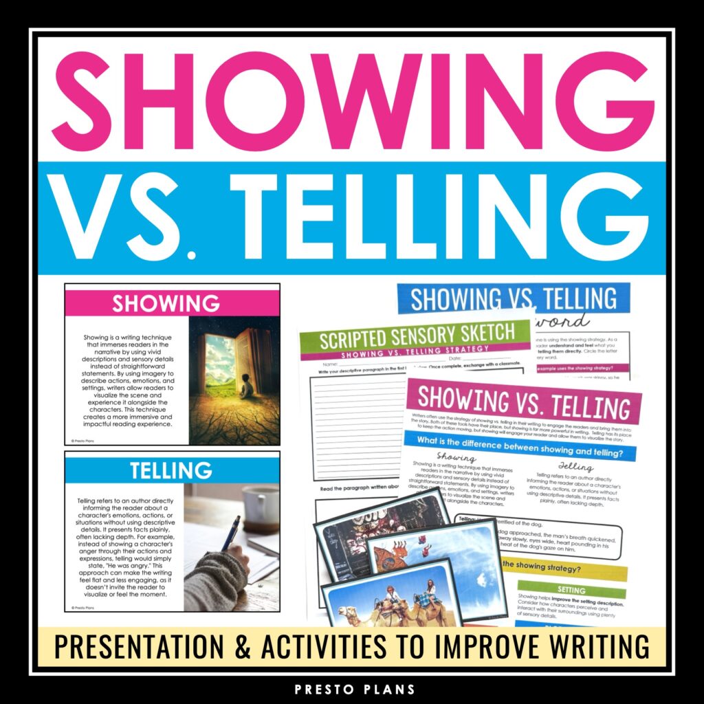 Showing vs. Telling Writing Descriptive Strategy Presentation and ...