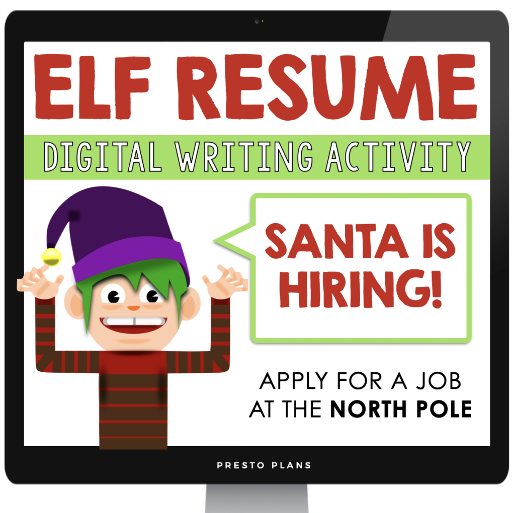 DIGITAL CHRISTMAS ASSIGNMENT - RESUME FOR AN ELF - prestoplanners.com
