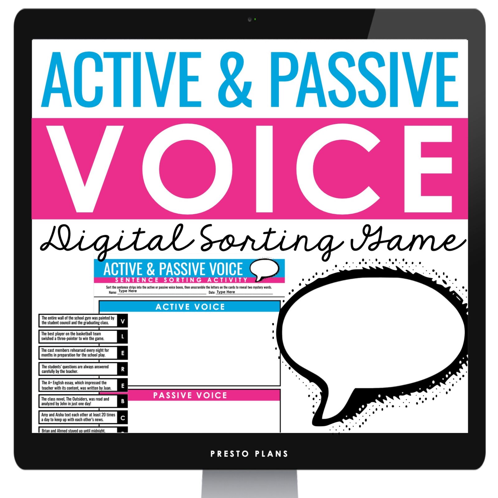 Active and Passive Voice Activity - Interactive Sorting Digital Grammar ...