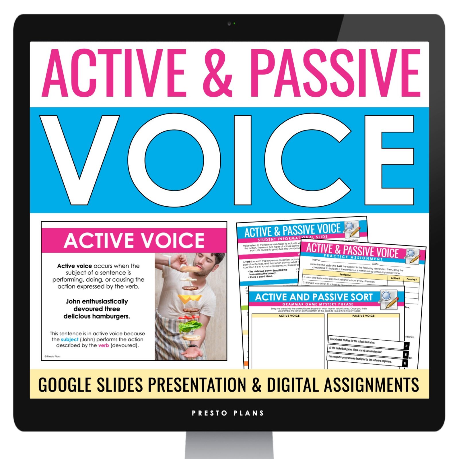 Active and Passive Voice - Digital Presentation, Grammar Assignment ...