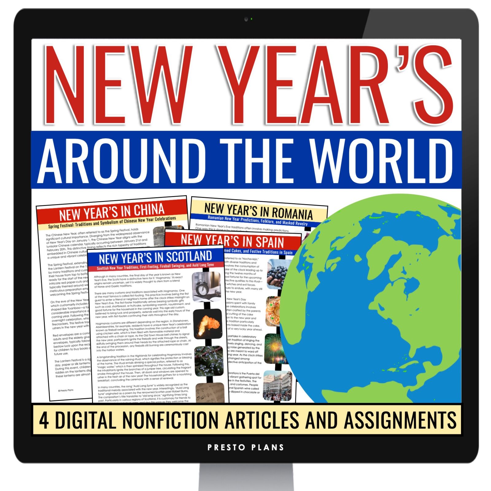 New Year's Around the World Reading Comprehension Nonfiction ...