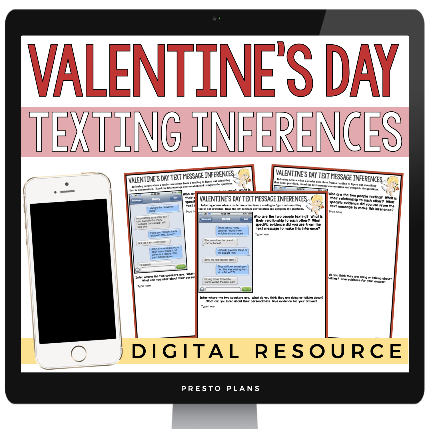 DIGITAL VALENTINE'S DAY INFERENCE ACTIVITY: Text Messages ...
