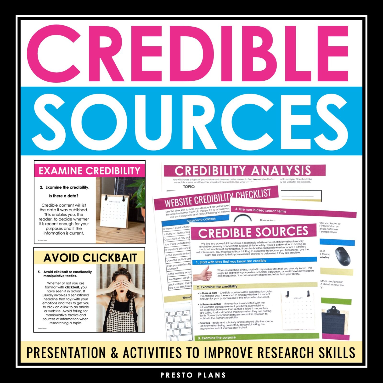 Credible Sources Media Literacy Online Research Presentation and ...