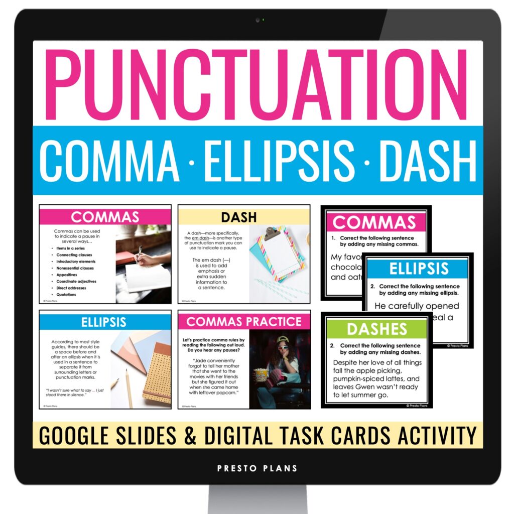 Comma, Ellipsis, & Dash Punctuation - Digital Grammar Lesson ...
