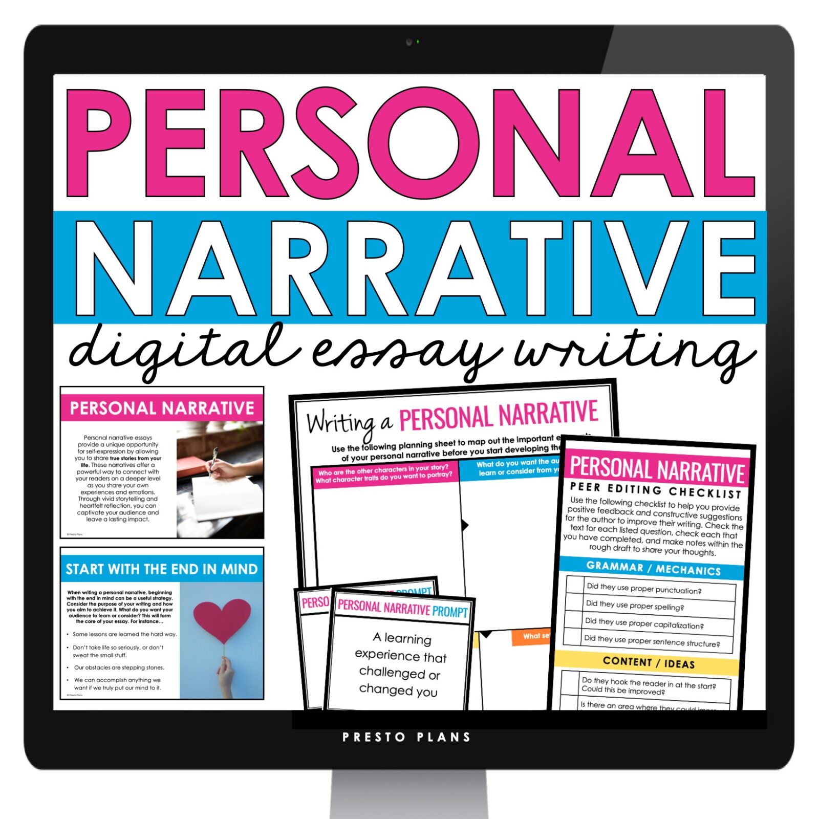 Personal Narrative Essay Writing - Digital Slides, Graphic Organizers ...