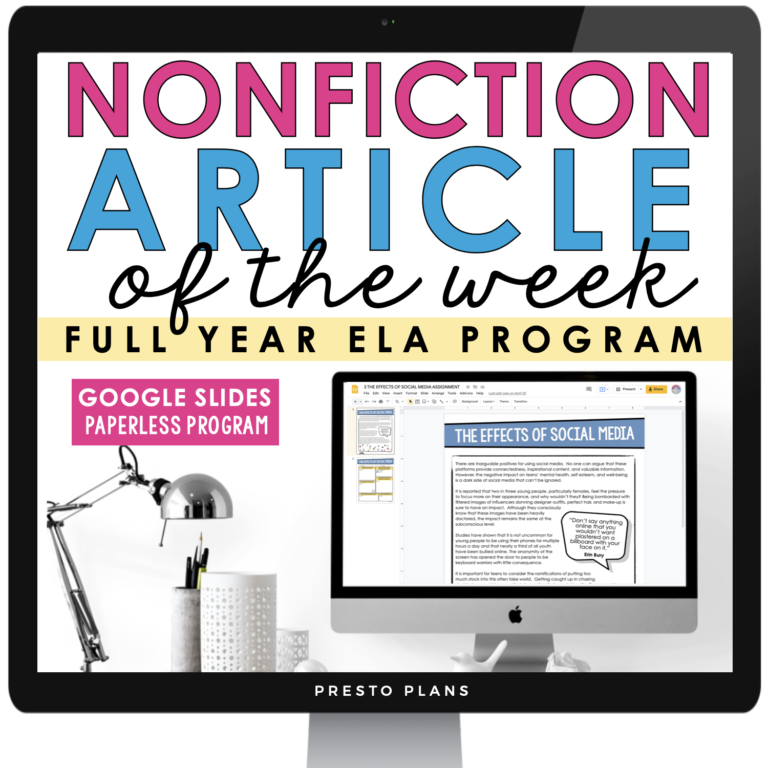 Nonfiction Article of the Week - Digital Reading Slides, Articles ...