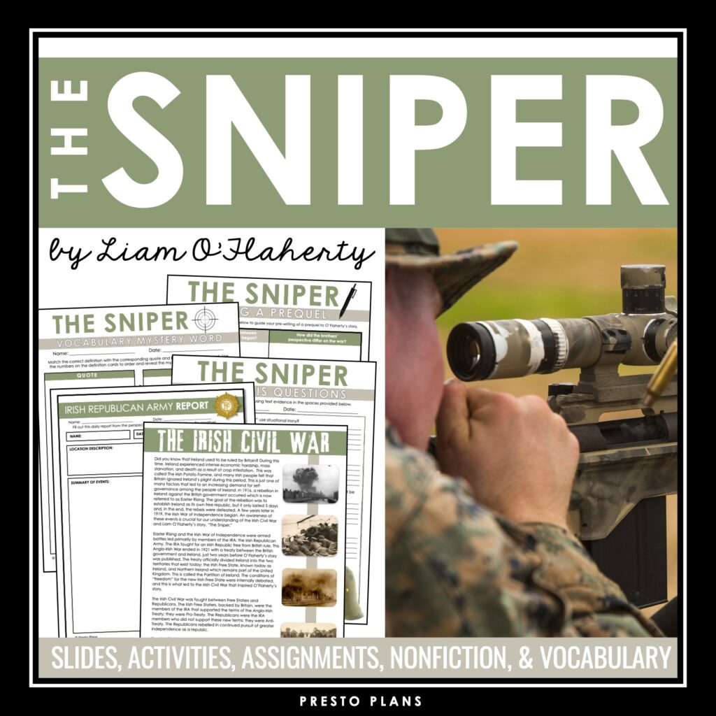 The Sniper by Liam O'Flaherty Short Story Unit Slides, Assignments ...